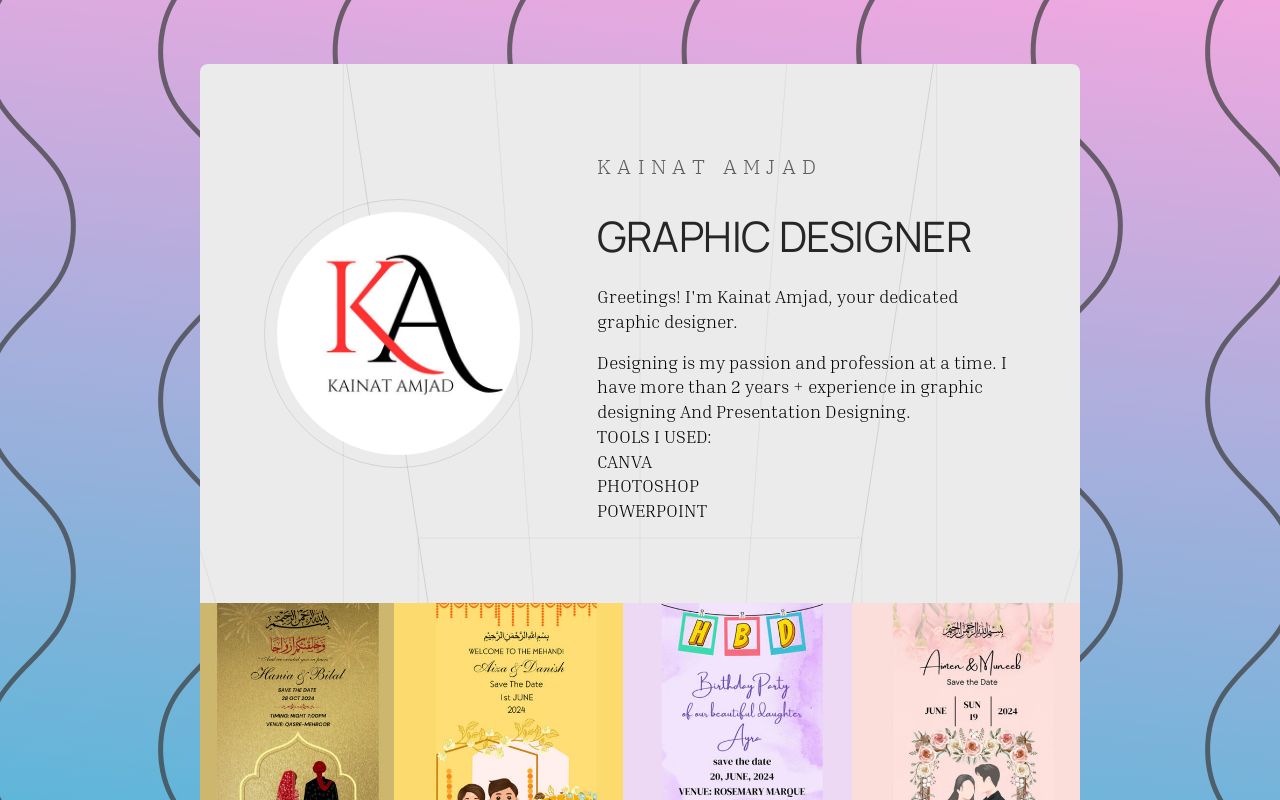 Kainat Amjad Graphic designer Canva Pro